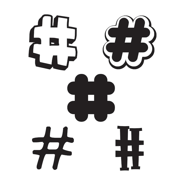 Premium Vector Hashtag Set Design