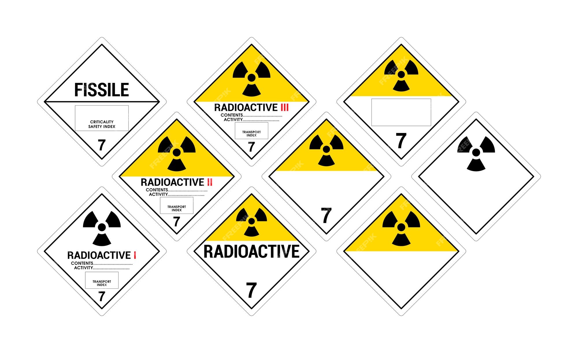 Premium Vector | Hazardous material signs radioactive materials class 7 Premium Vector | Hazardous material signs radioactive materials class 7