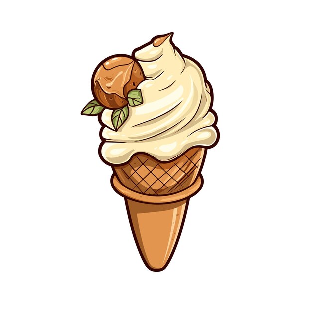 Premium Vector | Hazelnut ice cream cartoon vector illustrator Premium Vector | Hazelnut ice cream cartoon vector illustrator