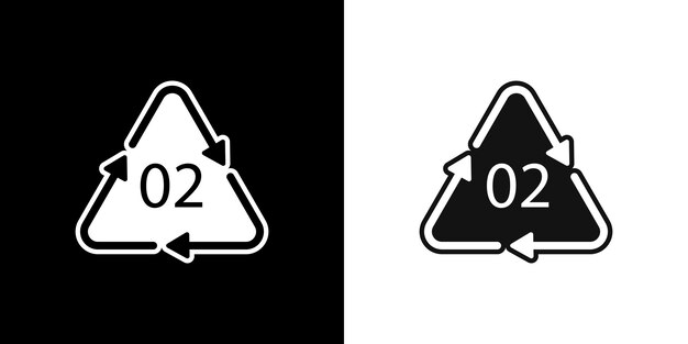 Premium Vector | HDPE 02 recycling code symbol Plastic recycling vector ... Premium Vector | HDPE 02 recycling code symbol Plastic recycling vector ...