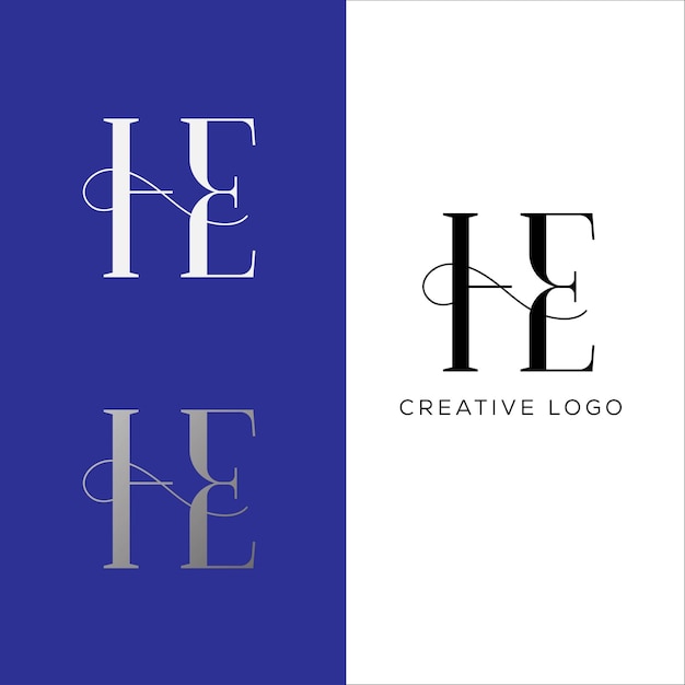 Premium Vector | HE initial letter logo design Premium Vector | HE initial letter logo design