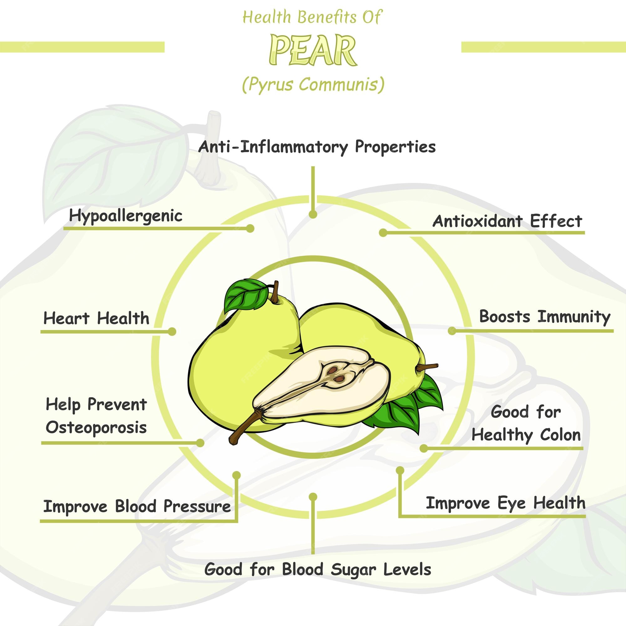 Premium Vector | Health benefits of a pear Premium Vector | Health benefits of a pear