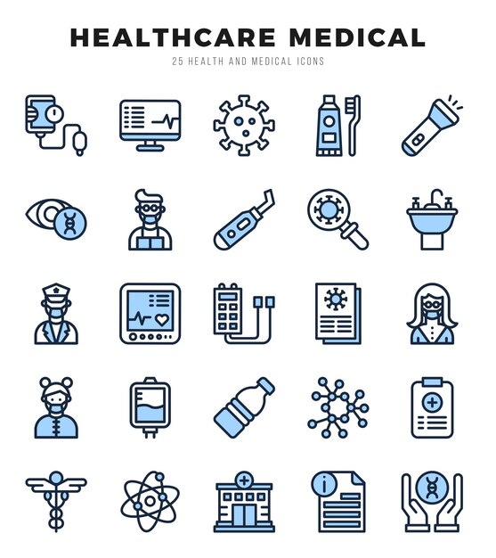 Premium Vector | HEALTHCARE MEDICAL Icons Pack Two Color icons set Two ... Premium Vector | HEALTHCARE MEDICAL Icons Pack Two Color icons set Two ...