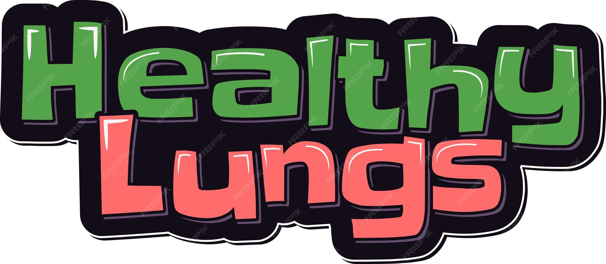 Premium Vector | Healthy lungs lettering vector design Premium Vector | Healthy lungs lettering vector design