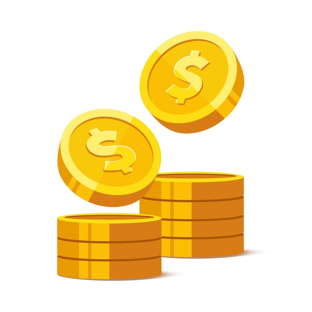 Premium Vector | Heap of gold coins money coin stack pile with us ... Premium Vector | Heap of gold coins money coin stack pile with us ...