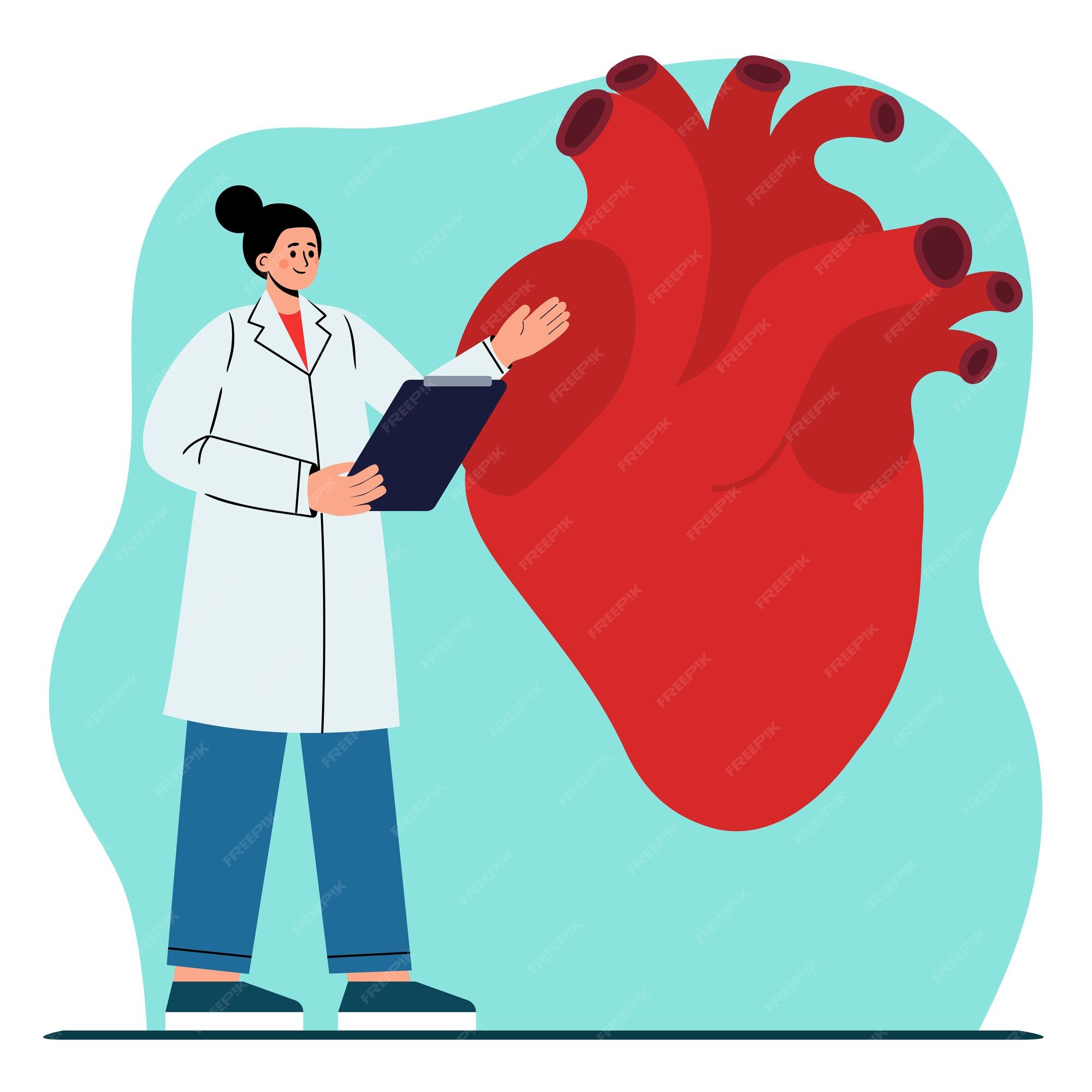 Premium Vector Heart Disease Examination Cardiology Concept Flat