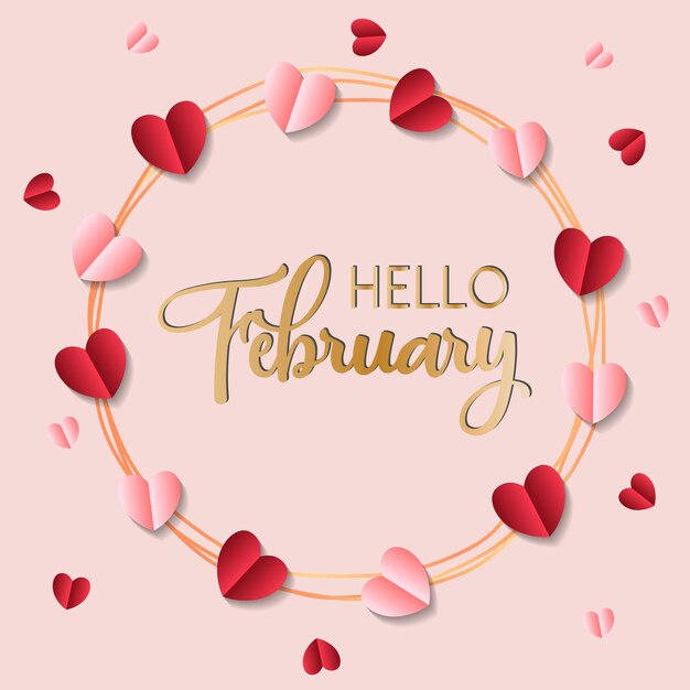 Premium Vector | Hello february vector welcome february vector Premium Vector | Hello february vector welcome february vector