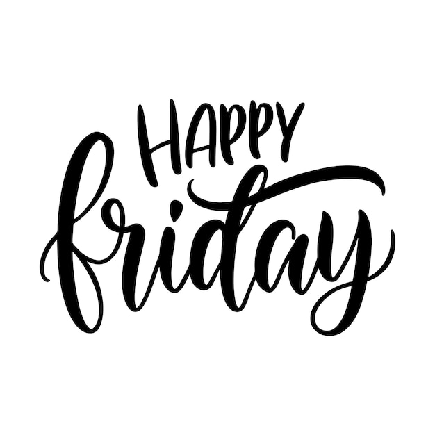 Premium Vector | Hello Friday hand drawn black color calligraphy lettering Premium Vector | Hello Friday hand drawn black color calligraphy lettering