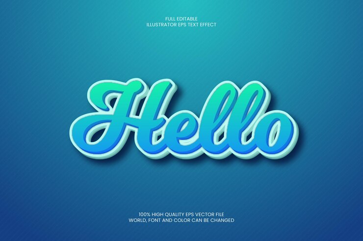 Premium Vector | Hello Text Effect Premium Vector | Hello Text Effect