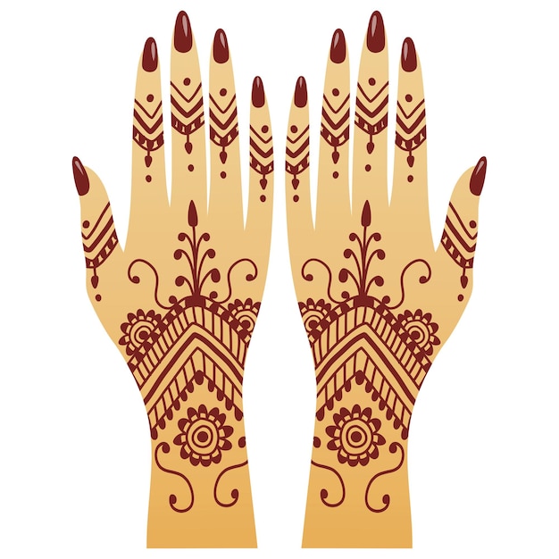 Premium Vector | Henna Mehendi Hands Patterns Illustration Traditional ... Premium Vector | Henna Mehendi Hands Patterns Illustration Traditional ...