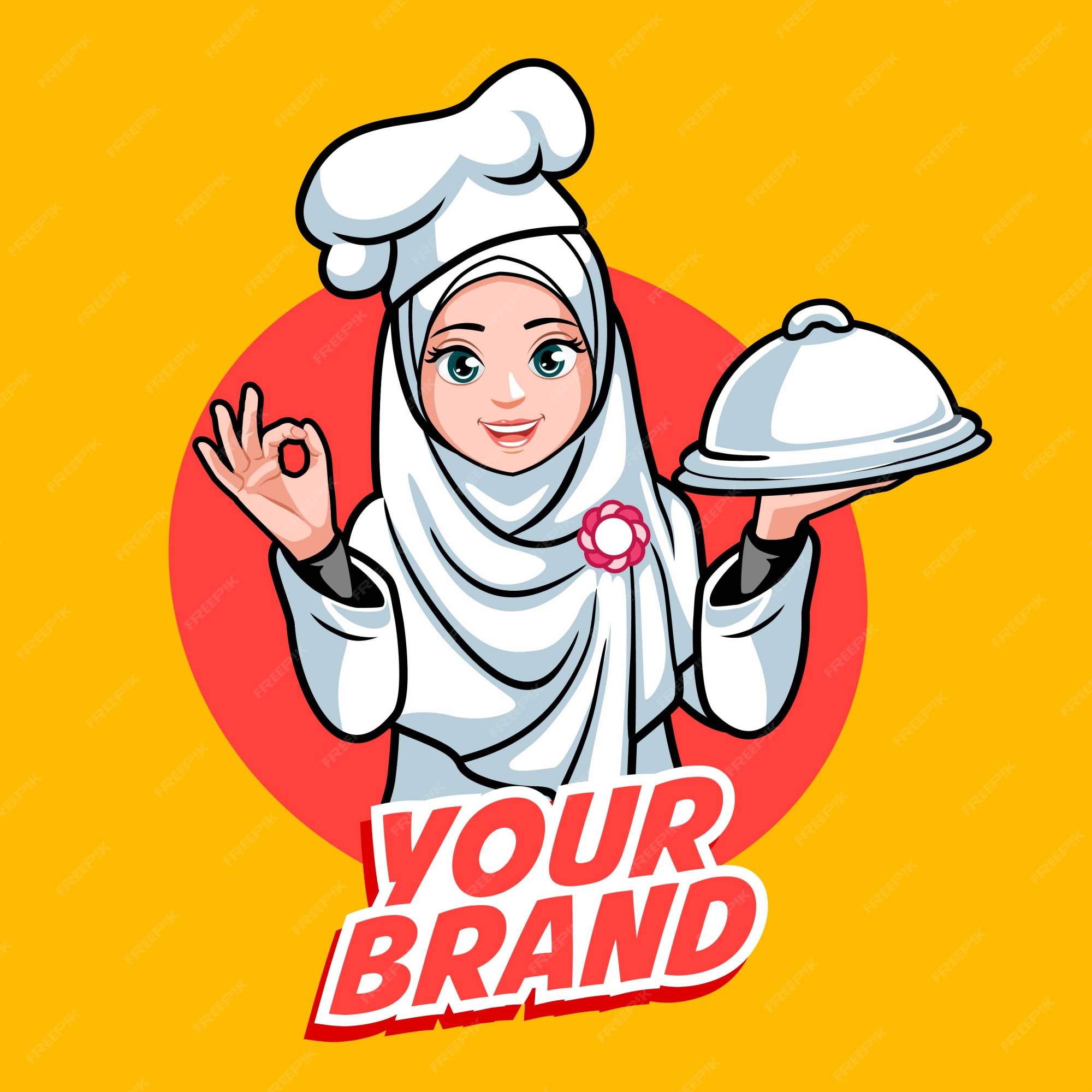 Premium Vector | Hijab Chef Woman Premium Vector | Hijab Chef Woman
