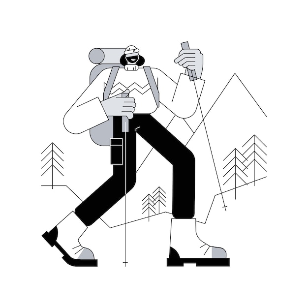 Premium Vector Hiking Abstract Concept Vector Illustration