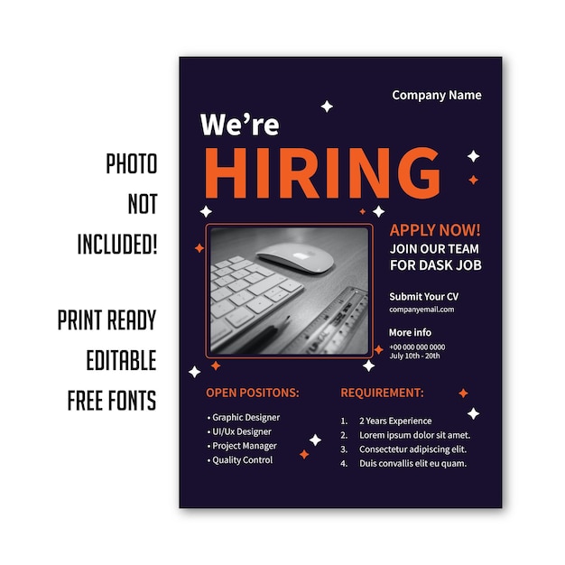 Premium Vector | Hiring Flyer Design Premium Vector | Hiring Flyer Design