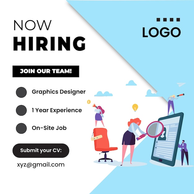 Premium Vector | Hiring post template Premium Vector | Hiring post template