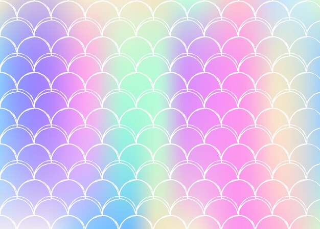 Premium Vector Holographic Scale Background With Gradient Mermaid