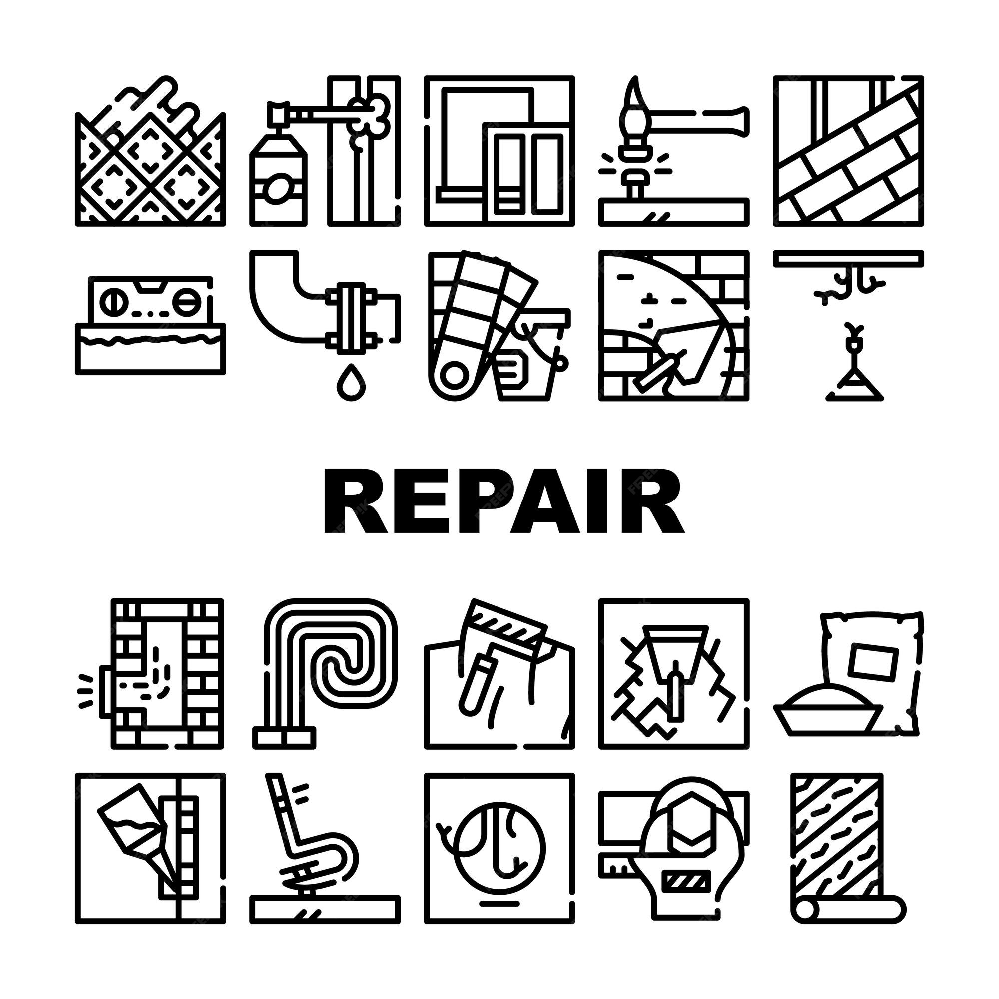 Premium Vector | Home repair service collection icons set vector ... Premium Vector | Home repair service collection icons set vector ...