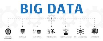 Premium Vector | Horizontal Big data banner concept template with ...