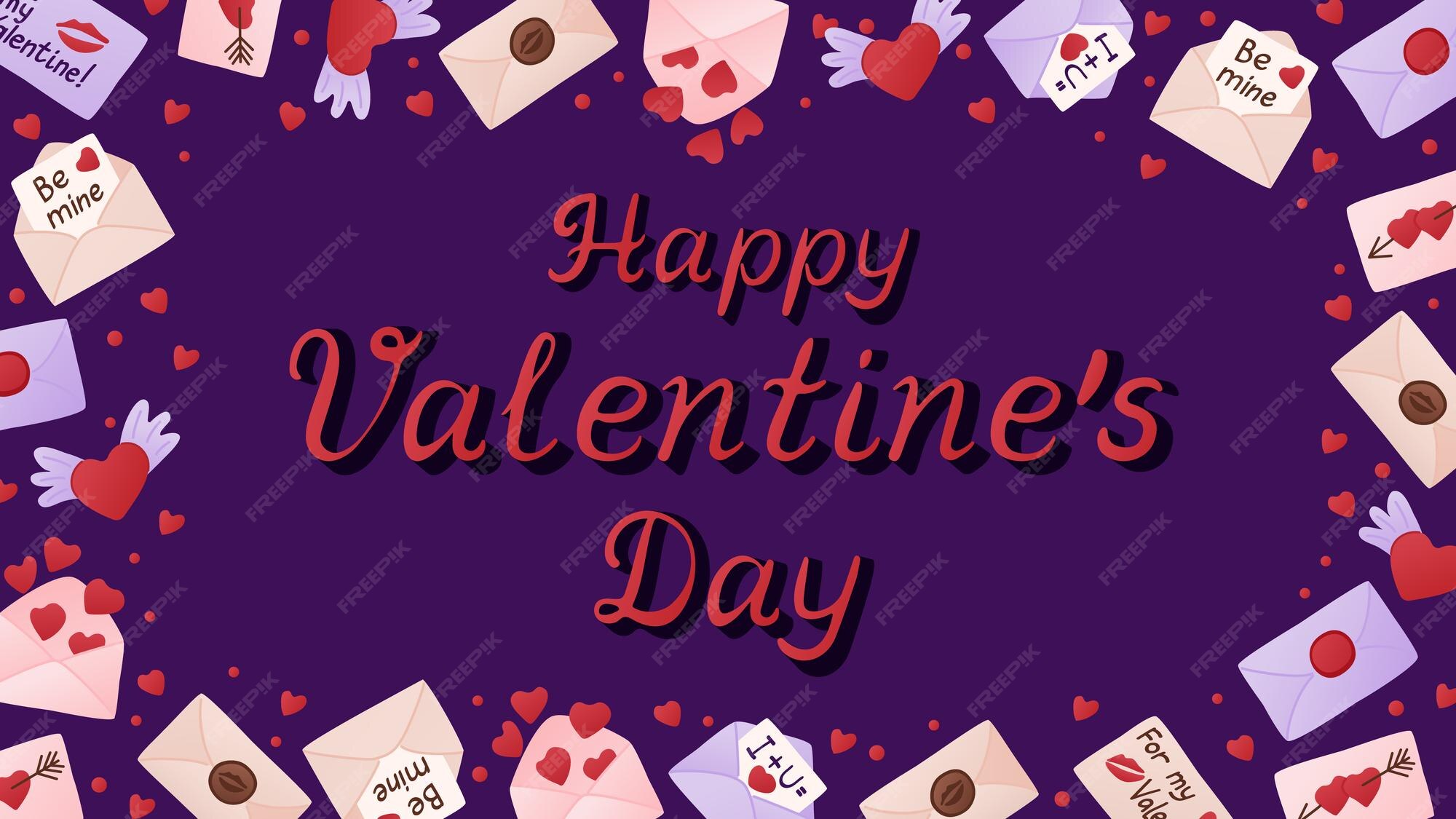 Premium Vector | Horizontal st valentines greeting banner or card Premium Vector | Horizontal st valentines greeting banner or card