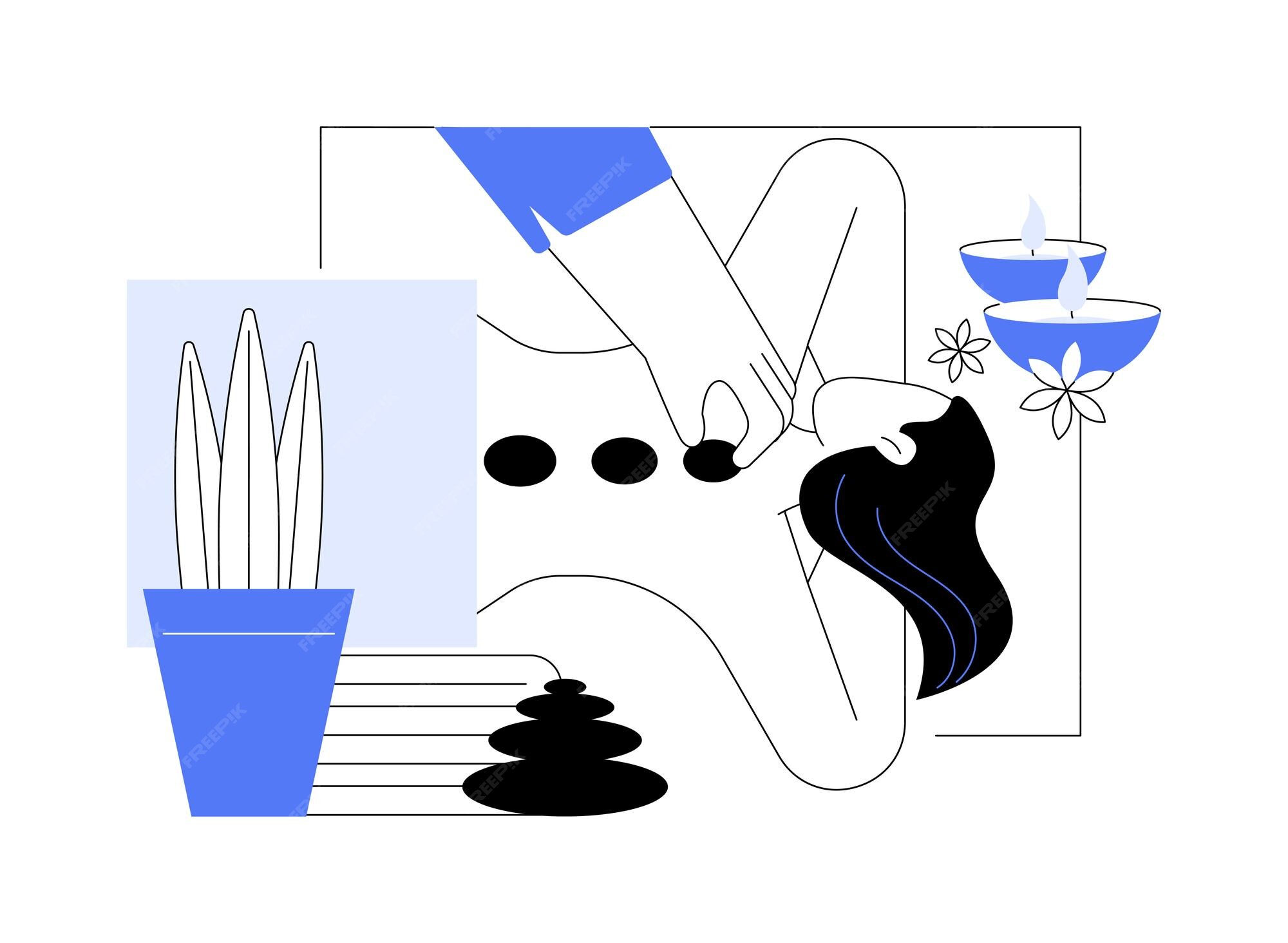 Premium Vector Hot Stone Massage Isolated Cartoon Vector Illustrations