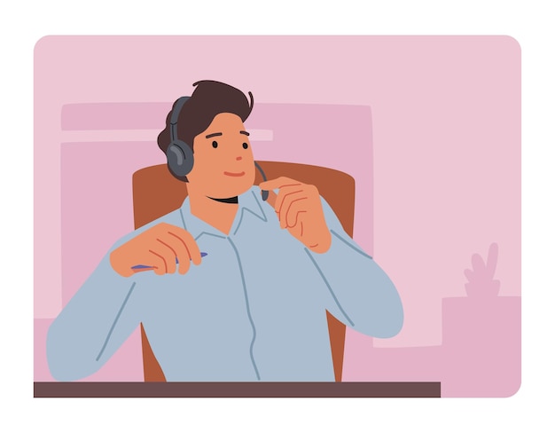Premium Vector | Hotline call center customer service staff in headset ... Premium Vector | Hotline call center customer service staff in headset ...