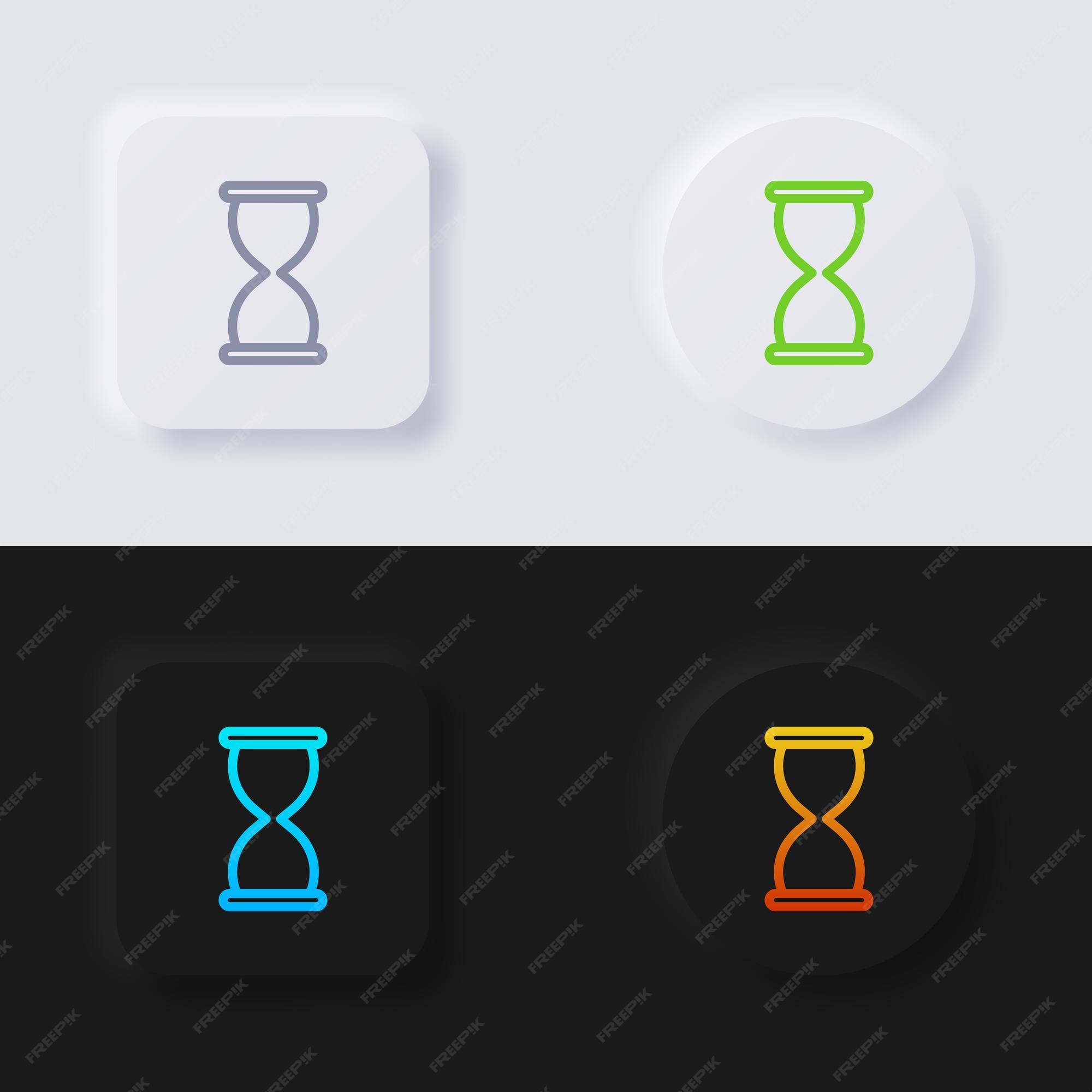 Premium Vector | Hourglass symbol button icon set multicolor neumorphism button soft ui design ...