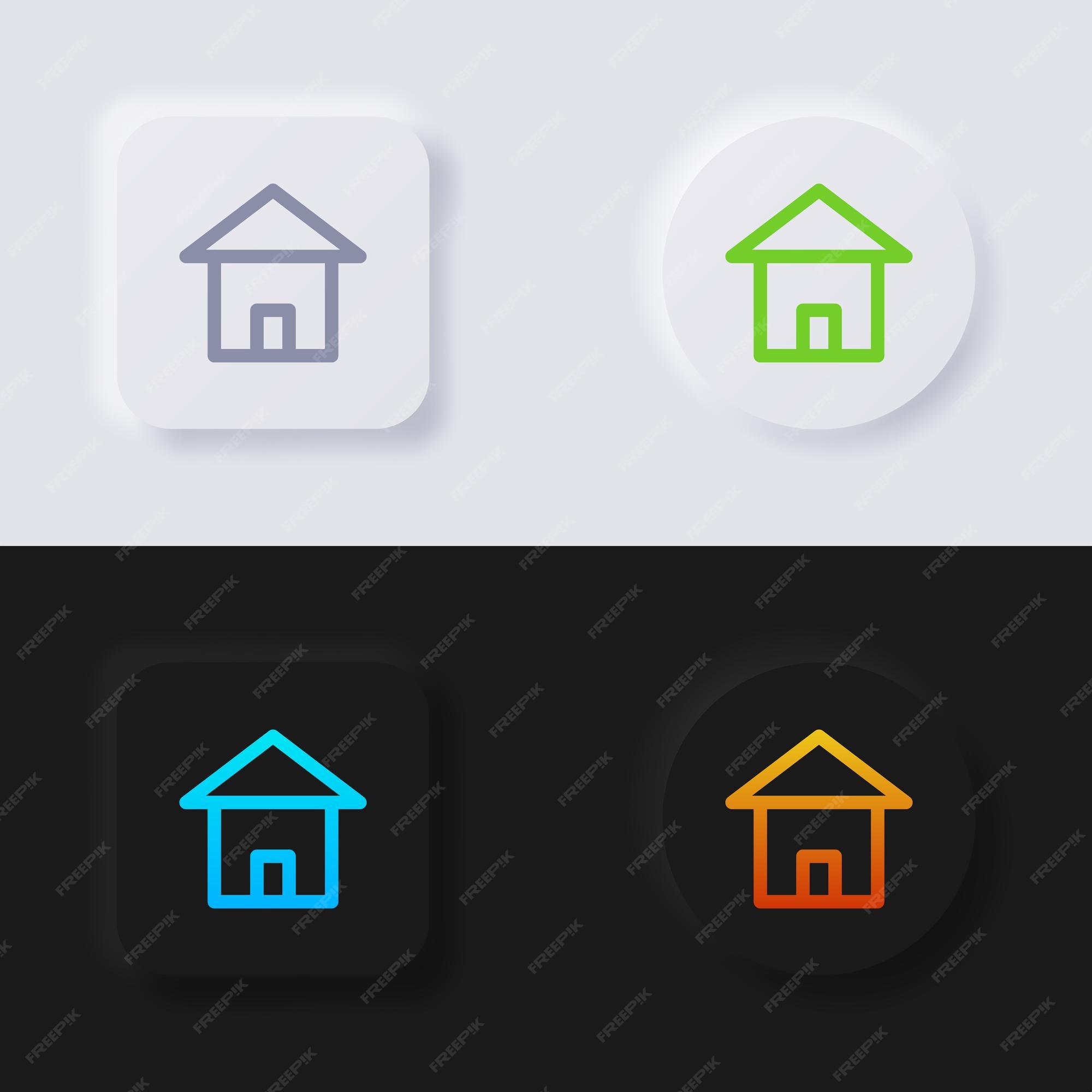 Premium Vector | House symbol button icon set Multicolor neumorphism ...