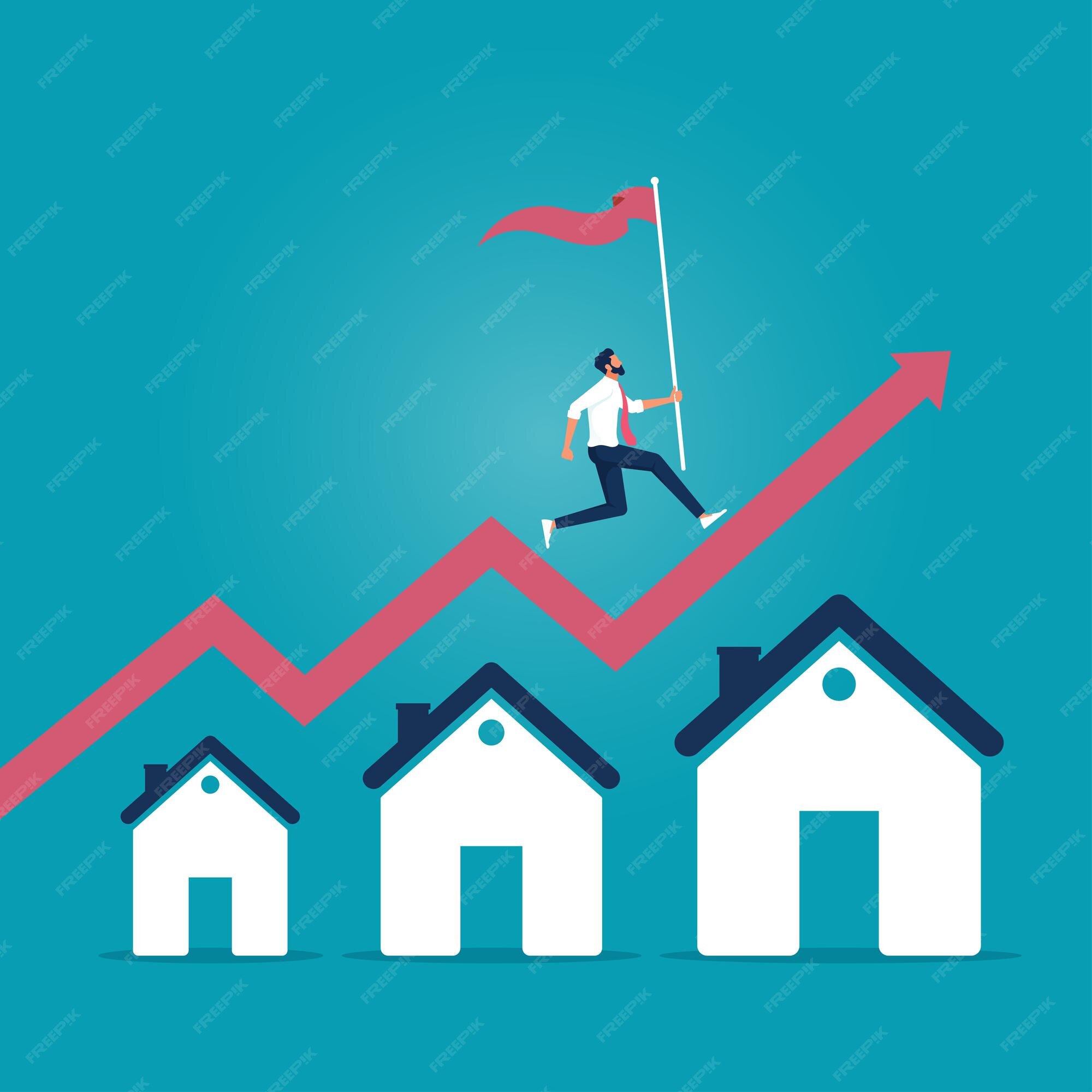 Premium Vector Housing Price Rising Up Real Estate Investment Or