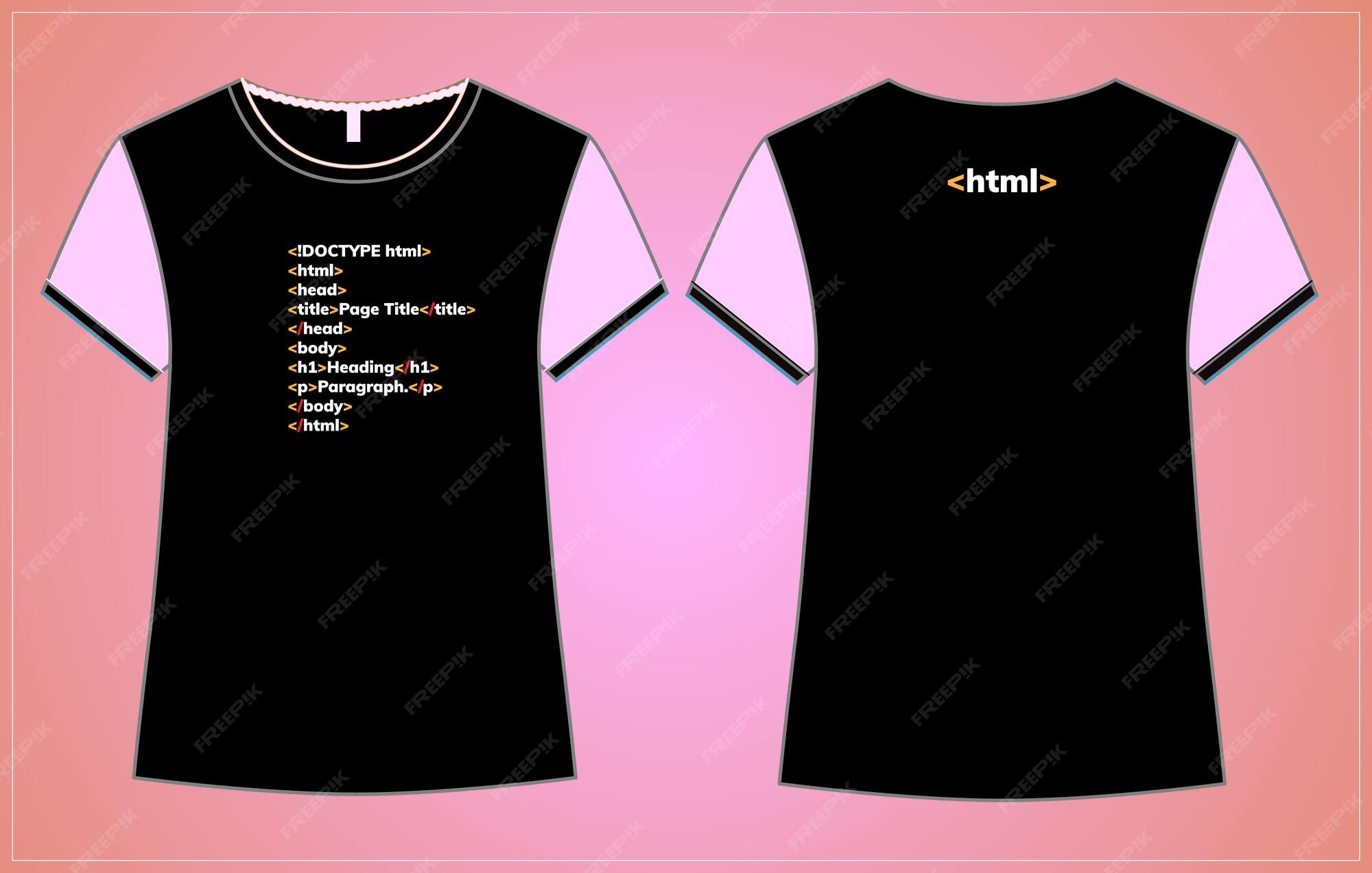 Premium Vector | Html tshirt design or basic coding tshirt design or ...