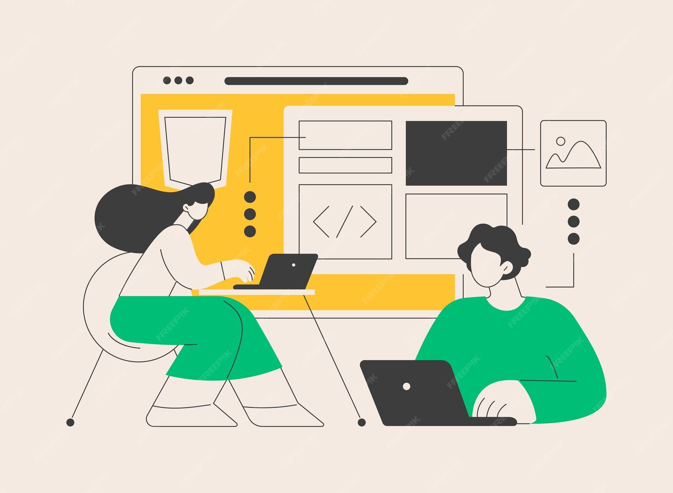 Premium Vector | Html5 website development abstract concept vector ...