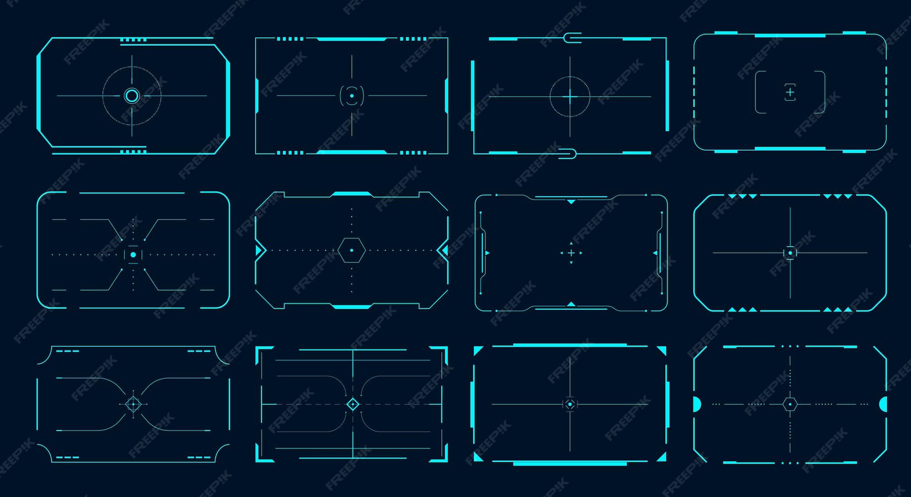 Premium Vector | Hud frame. futuristic game target borders, sci-fi empty banners for text, menu ...