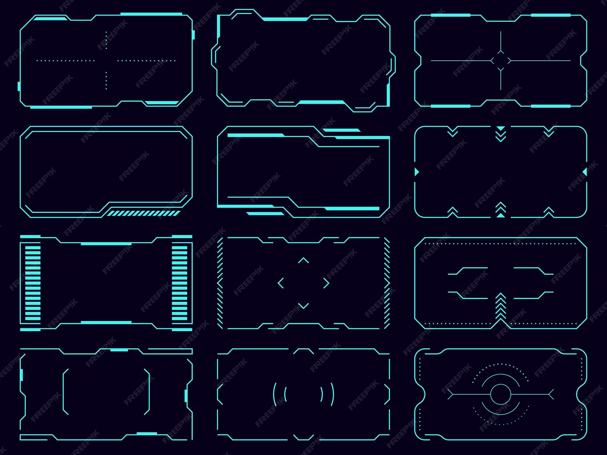 Premium Vector | Hud frames user interface elements futuristic sci fi template virtual control ...