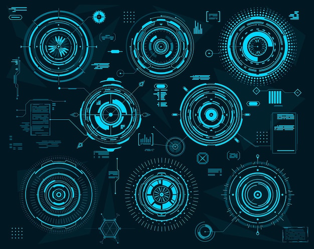 Premium Vector | Hud futuristic circular panels. sci fi, web interface, ui or business visual ...