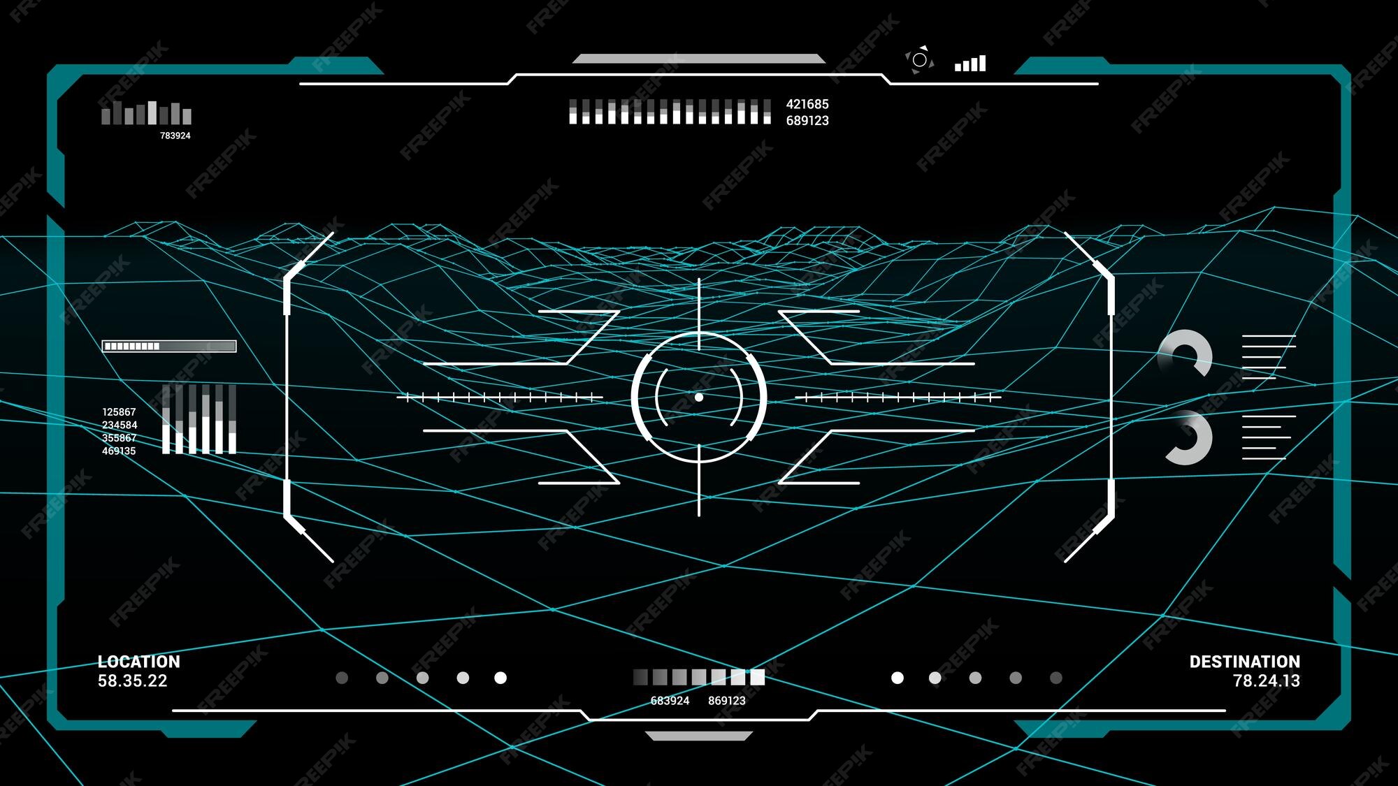 Premium Vector | Hud futuristic monitor screen interface target ui Premium Vector | Hud futuristic monitor screen interface target ui