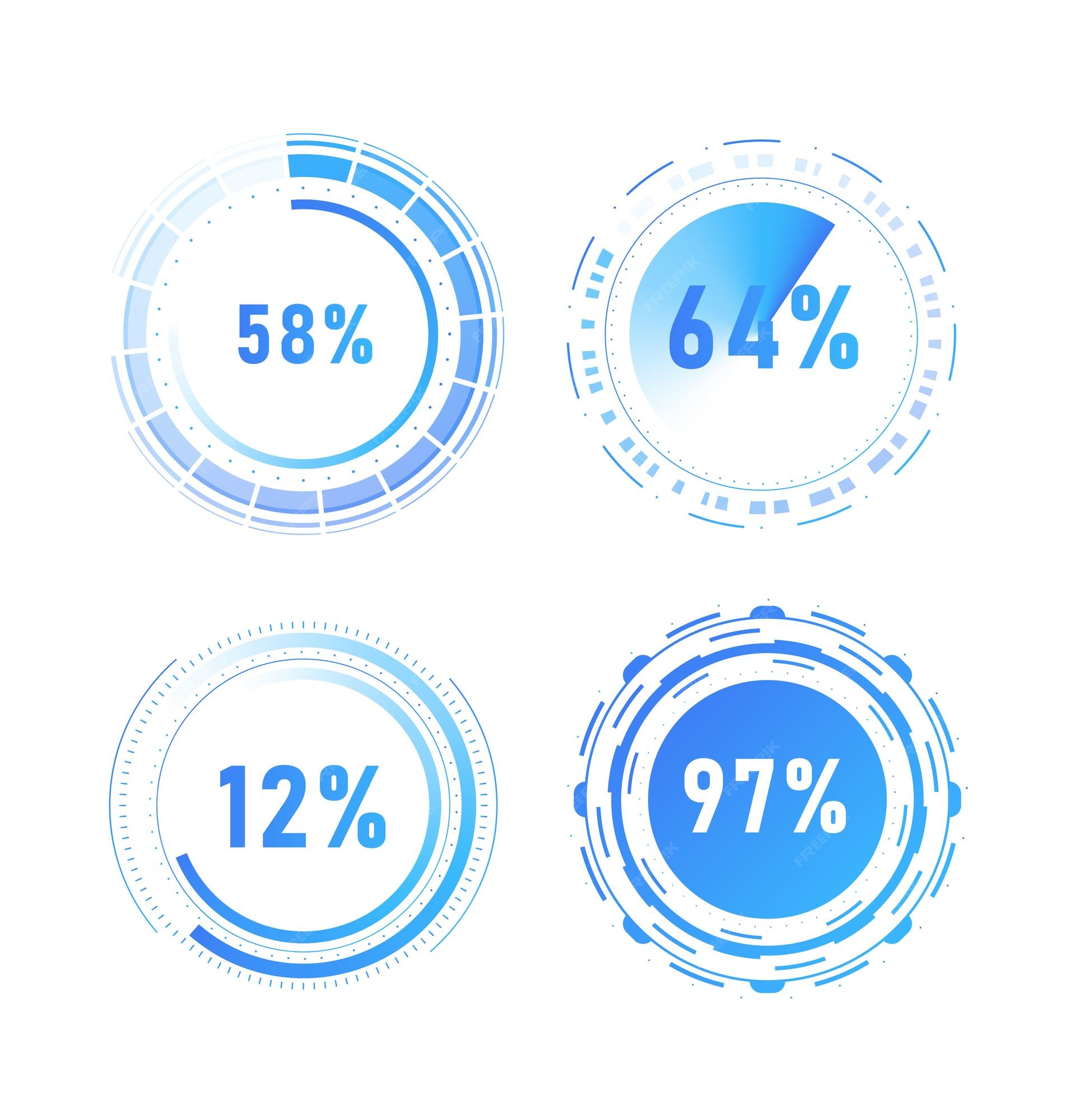 Premium Vector | Hud loading bars white set Interface and UI and UX design Progress upload and ...