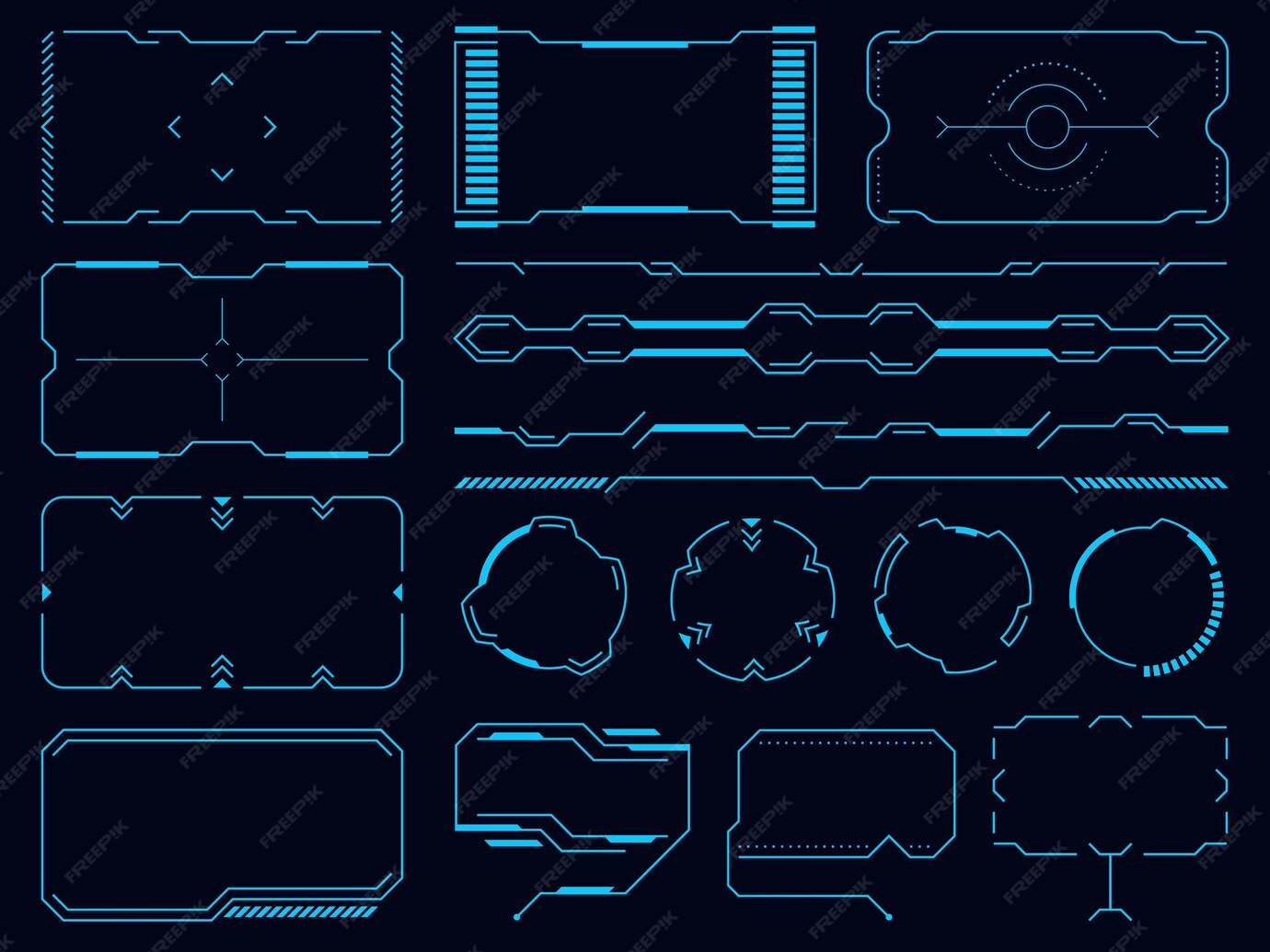 Premium Vector | HUD sci fi user interface elements Futuristic digital technology blank frames ...