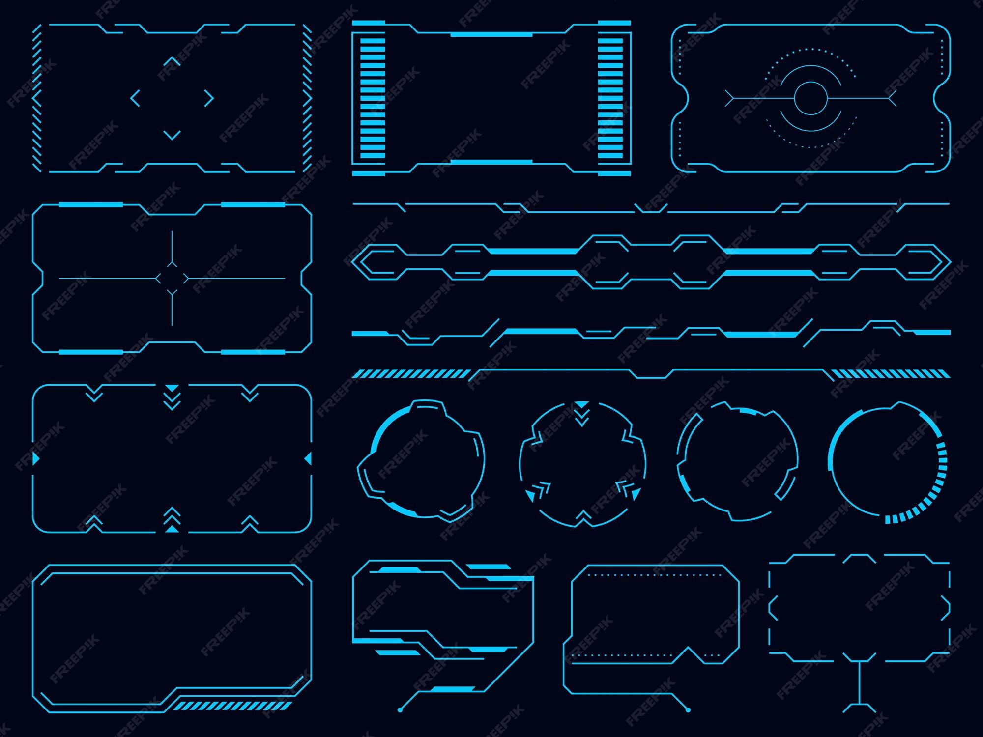 Premium Vector | HUD sci fi user interface elements Futuristic digital technology blank frames ...