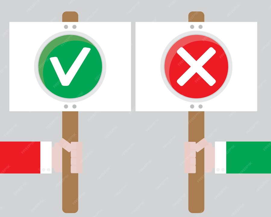 Premium Vector Human Right To Choose The Positive And Negative Choice And Selection Decision