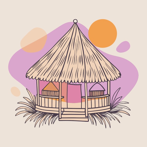 A hut vector illustration line circuit | Premium AI-generated vector A hut vector illustration line circuit | Premium AI-generated vector