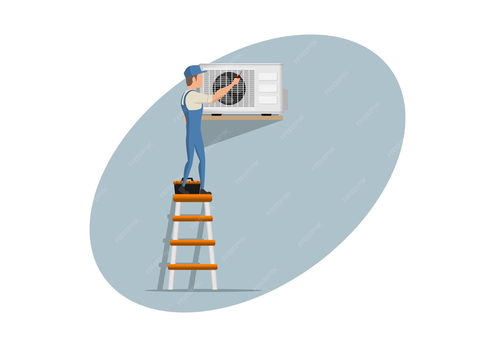 Premium Vector | Hvac service character design illustration Premium Vector | Hvac service character design illustration