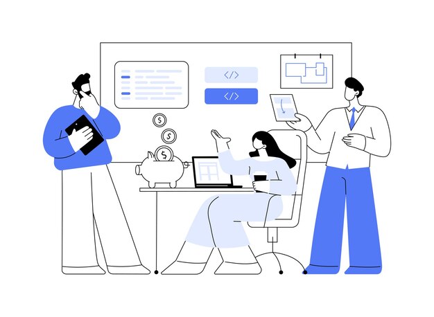 Premium Vector | Open space office isolated cartoon vector ...