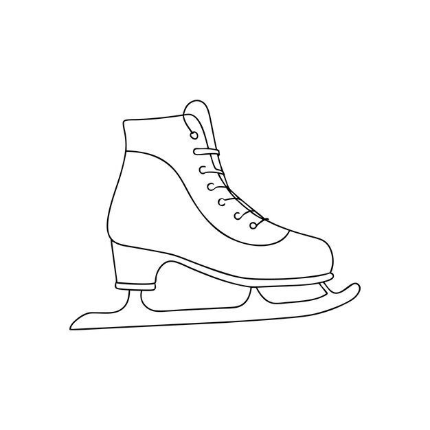 Premium Vector Ice Skate Shoe Line Artcoloring Page