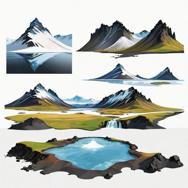 Iceland cartoon vector set White background isolated | Premium AI ... Iceland cartoon vector set White background isolated | Premium AI ...