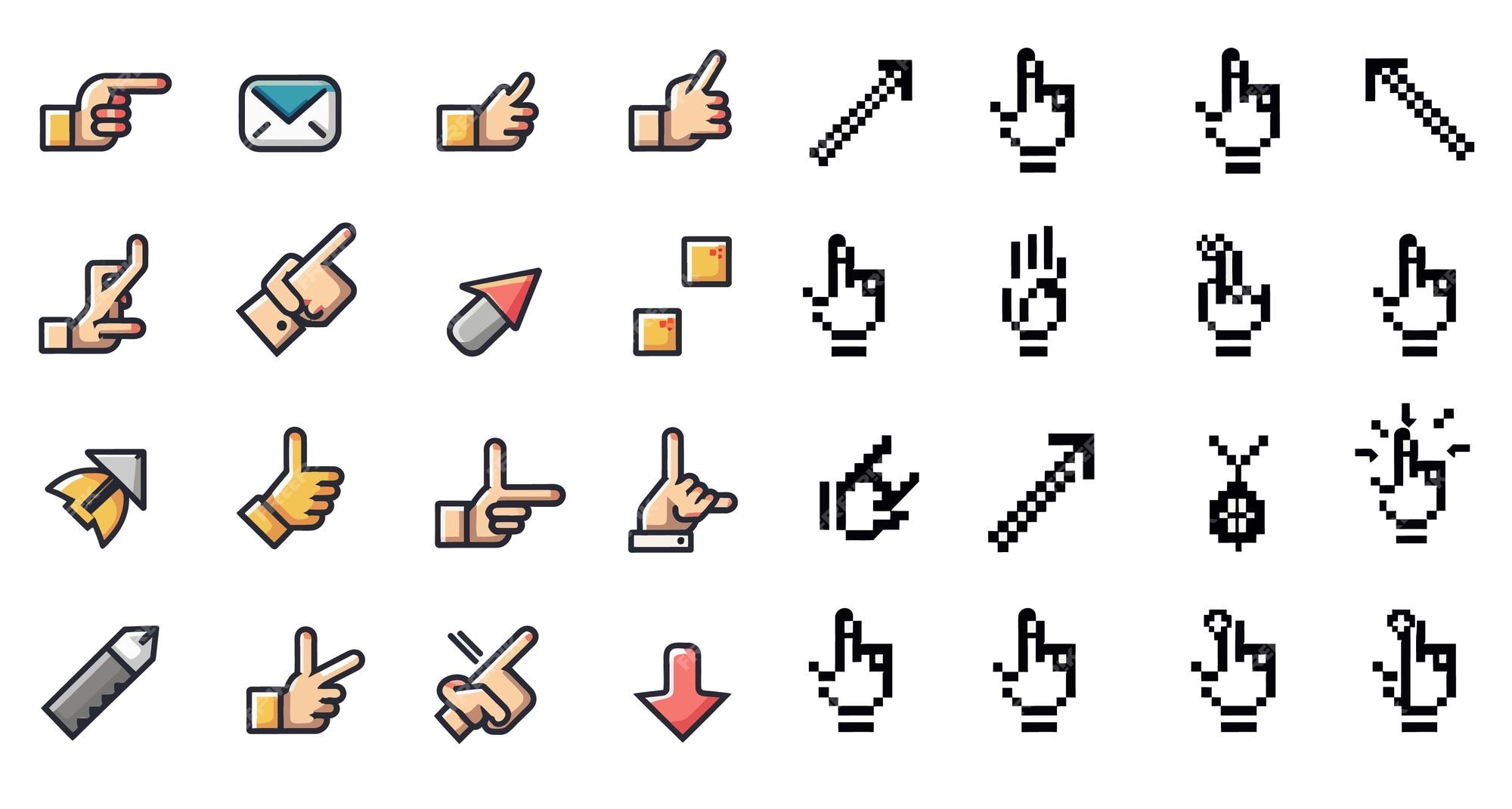Premium Vector | Icons for pointer cursors Computer web arrows mouse ... Premium Vector | Icons for pointer cursors Computer web arrows mouse ...