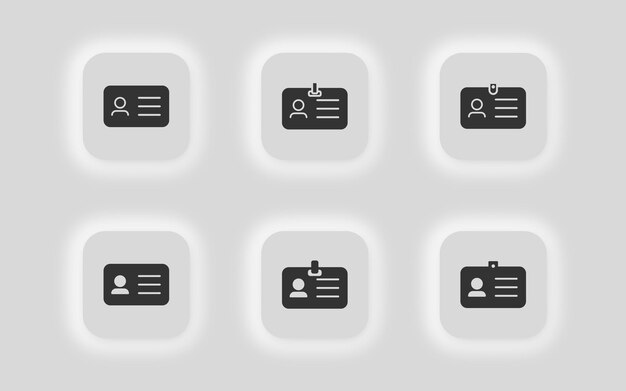 Premium Vector | Id card icon set identification card vector desing Premium Vector | Id card icon set identification card vector desing