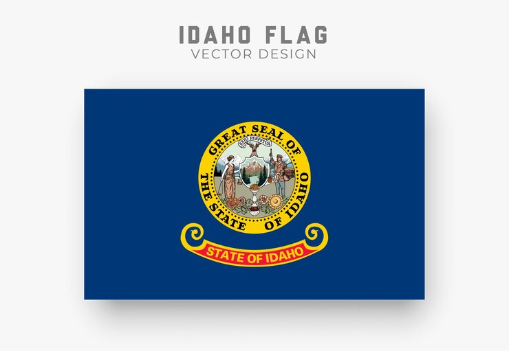 Premium Vector Idaho Flag Detailed Flag On White Background Vector Illustration