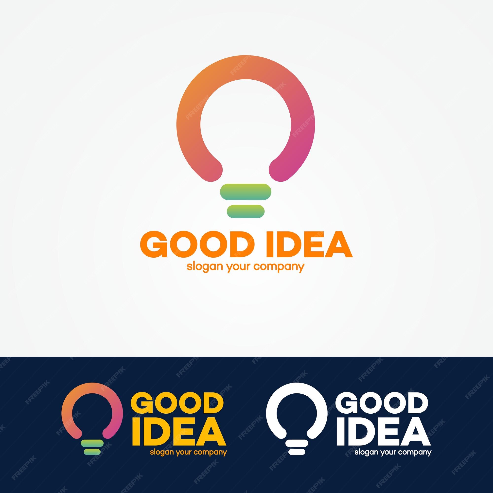 Premium Vector | Idea logo set with light bulb for smart solution, creative studio, programming ...