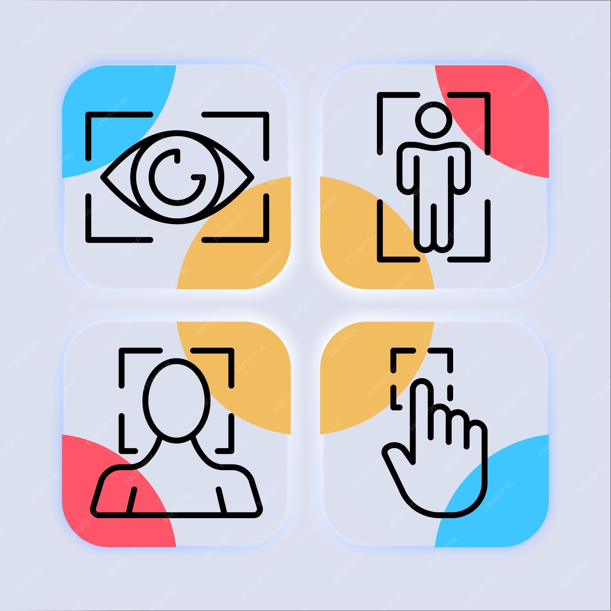 Premium Vector Identification Set Icon Dna Rna Face Recognition Two Factor Verification