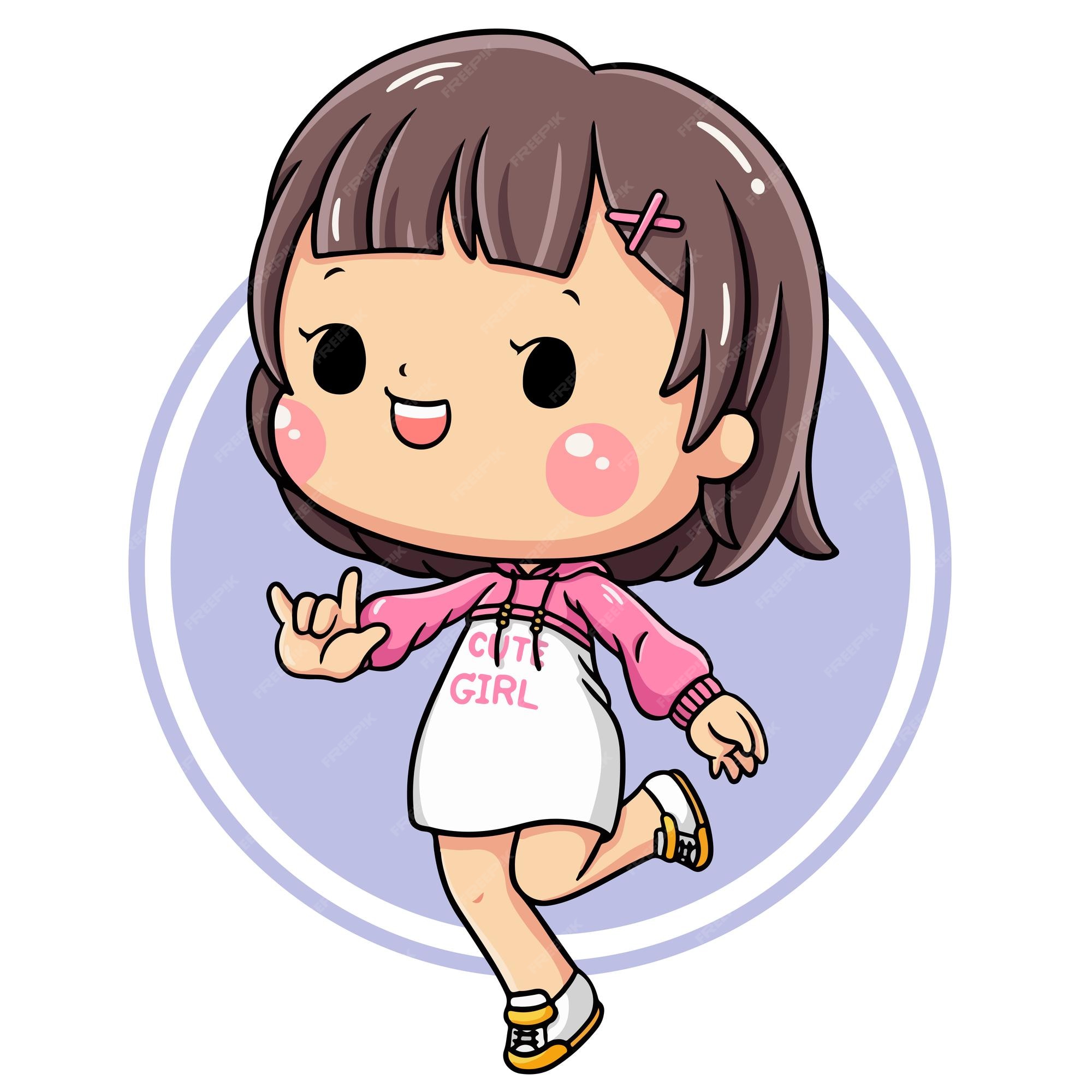 Premium Vector Illustration Of Cartoon Character Cute Girl