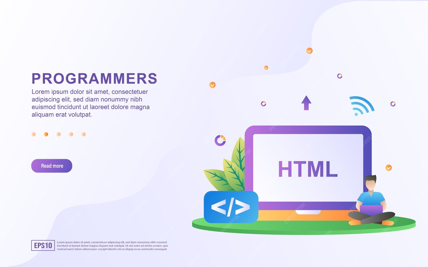 Premium Vector | Illustration concept of programmers with the html ...