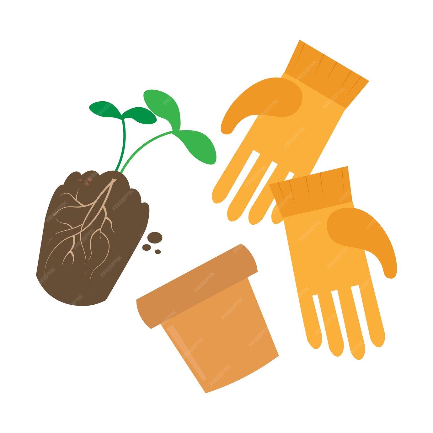 Premium Vector Illustration Of A Cutaway Flower Pot Plant Root System